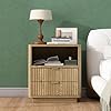 Amazon.com: Fluted Nightstands Set of 2, Brown Night Stands with 2 ...