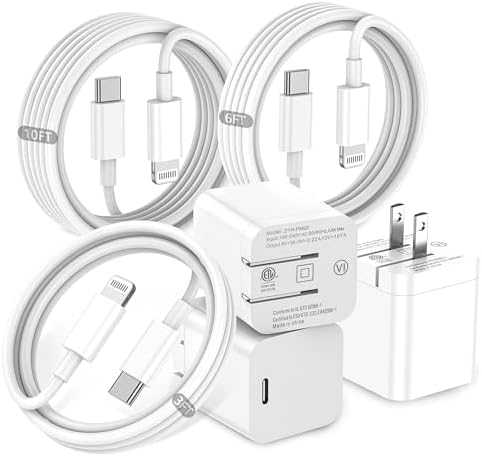 Amazon.com: iPhone Charger Fast Charging,3 Pack [MFI Certified] USB C ...