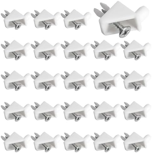 24PCS Shelf Support Pins, White Shelf Brackets Plastic Shelf Support ...