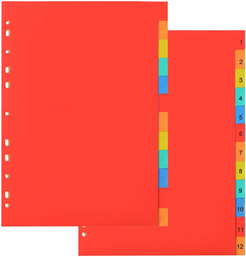WJI Lot de 2 Intercalaires Classeur A4,Classeur Pastel,Intercalaires ...