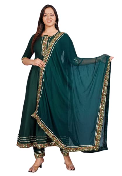 Buy Mamta Garments Rayon Women Maxi Length Gown Set (Small_Green_MF2002 ...