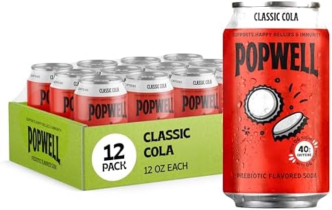 Amazon.com : Popwell Classic Cola Caffeinated Better-For-You Prebiotic ...