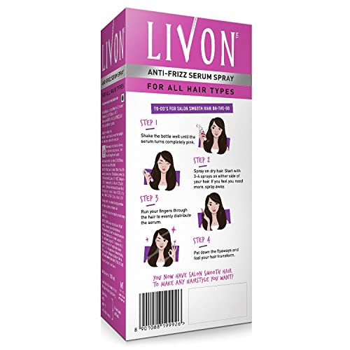 Livon Hair Serum Spray for Women & Men| Smooth, Frizz free & Glossy ...