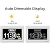 YCOO Dementia Clock, Day Date Digital Clock with Sun/Moon Icons, Large ...