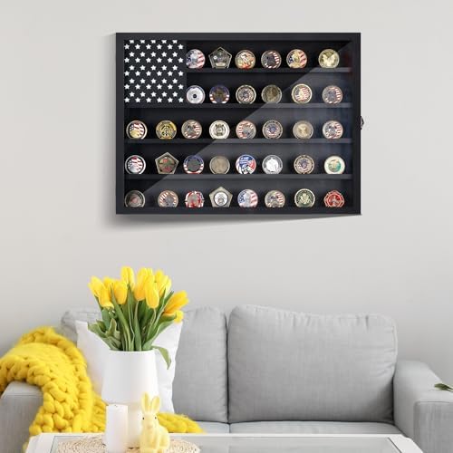 Amazon.com: Challenge Coin Display Frame Holds 100 Coins, 19 x 14 x 2.6 ...