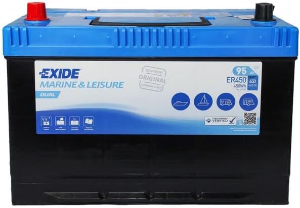 12V 95AH ER450 EXIDE Deep Cycle Leisure Marine Battery Original ...