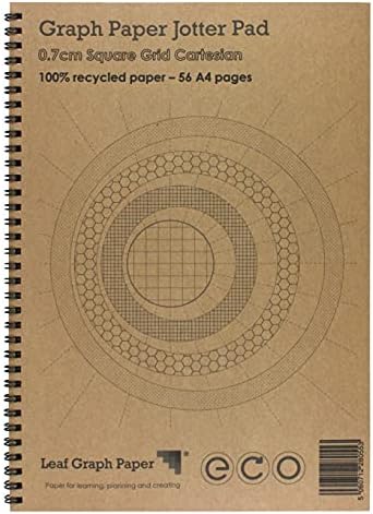 A4 Graph Paper 7mm 0.7cm Squared Cartesian, 100% Recycled Jotter Pad ...