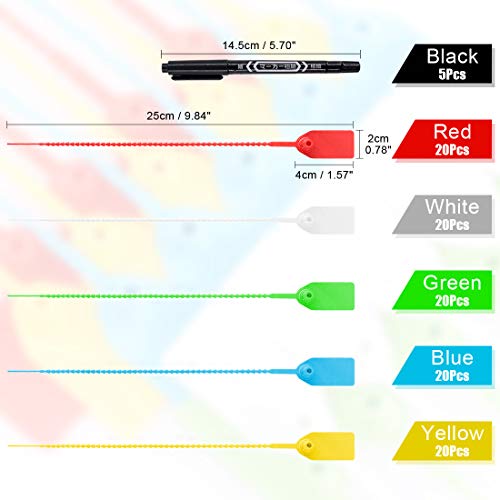 Snapklik.com : 105Pcs Red Yellow Blue Green White Security Zip Ties ...