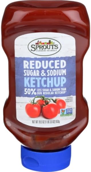 Amazon.com : Sprouts Reduced Sugar & Sodium Ketchup - 19.5 oz (553g ...
