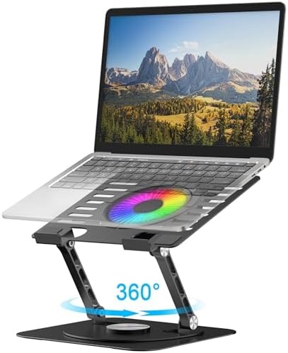 Amazon.com: YTech Laptop Stand,with 360°Rotating Base,External Cooling ...