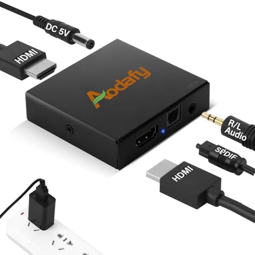 HDMI Audio Extractor, HDMI to Optical Adapter, HD to 3.5mm AUX Sound ...