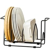 Amazon.com: LINFIDITE Plate Holder Organizer 2 Pack Dish Storage Rack ...