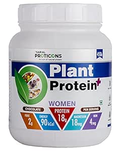 Saral Proticons Plant Protein for Women 450g, protein powder for shakes ...