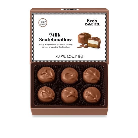 Amazon.com: See's Candies Milk Scotchmallow - Honey Marshmallow Coated ...