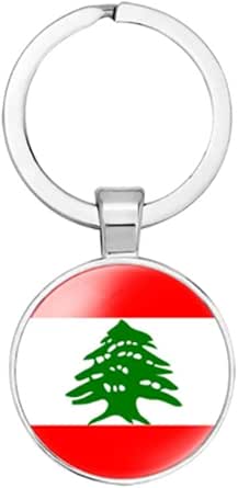 vmcoatdu Lebanon National Flag Key Chain Keyring Gift Men Women ...