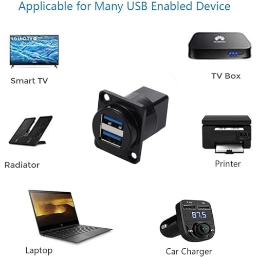 PENGLIN 2PCS Dual Ports USB 3.0 Panel Mount Connector,USB 3.0 Female to ...