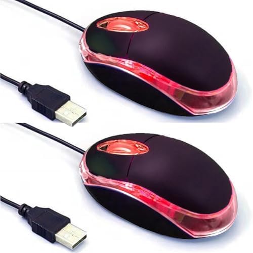 Amazon.com: 2 Pack Wired Mini Optical Mouse Computer Mouse Ergonomic ...