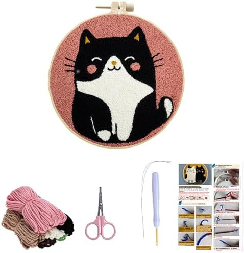 Amazon.com: MZSMYKCH Punch Needle Kits Adults Beginner - Black Cat ...