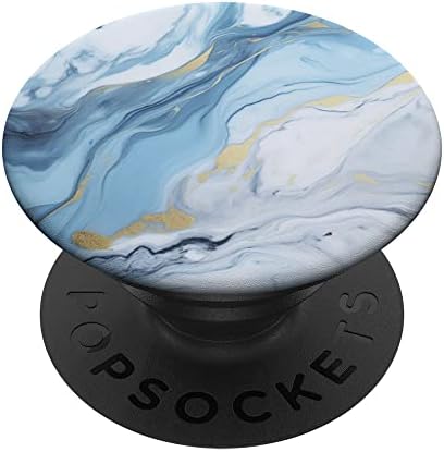 Amazon.com: Marble-like Blue and White Gold Pattern Aesthetic PopSockets Swappable PopGrip ...