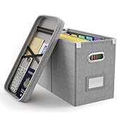 Amazon.com: Oterri File Organizer Box with Lid, Hanging Filing File Box ...