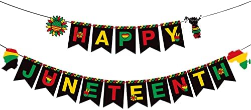 Amazon.com: WATINC 3pcs Happy Juneteenth Banner Decoration, June 19th ...