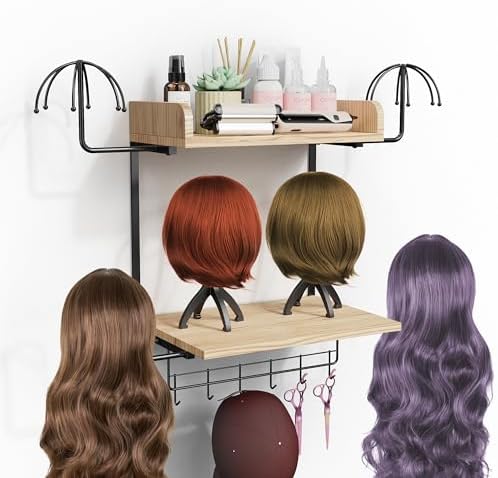 Amazon.com: Pmsanzay 4 Pack Wall Mount Hanging Wig Stand, Wig Drying ...