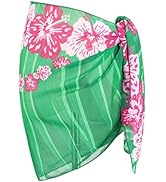 MissShorthair Womens Chiffon Beach Pareos Sarong Sheer Swimsuit Cover ...