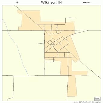 Large Street & Road Map of Wilkinson, Indiana IN - Printed poster size ...