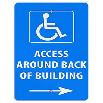 Access Around Back of Building Right Arrow Parking Sign Aluminum ...
