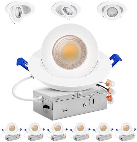 Adetu 4 inch 5CCT Gimbal Led Recessed Lights, 360°+90° Adjustable ...