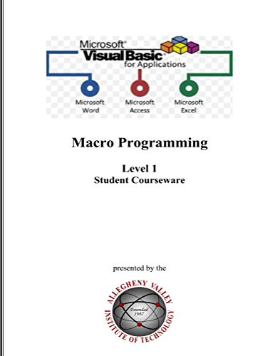 Amazon.com: Visual Basic for Applications (VBA) Level 1: Macro Programming Level 1 Student ...