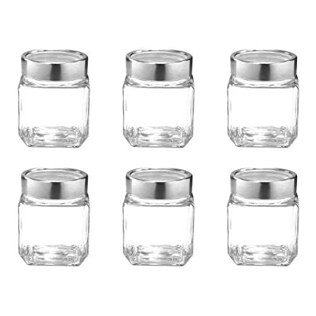 Buy Cello Glass Cube Jar - 580 ml, 6 Pieces, Transparent Online at Low ...