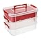 Amazon.com - JUXYES 3-Tiers Stack Carry Storage Box With Divided Tray ...