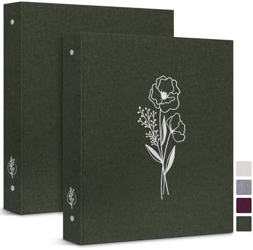 Lanpn Letter Size A4 3 Ring Binder 2 Packs, Linen Cover 1 inch Round ...