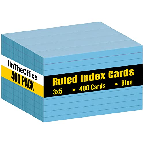 Snapklik.com : 1InTheOffice Blue Index Cards 3x5 Ruled