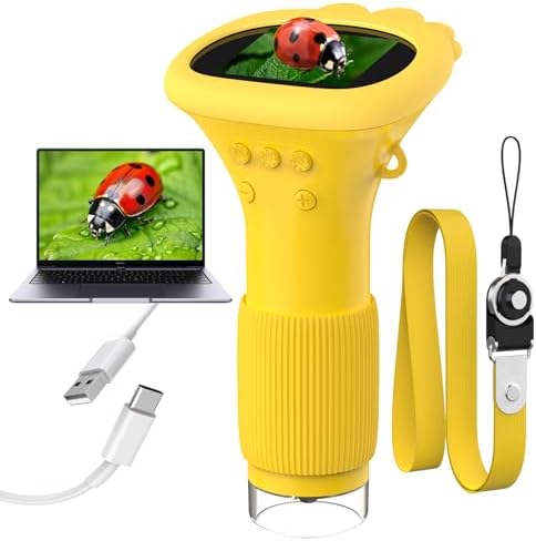 Amazon.com: Microscope for Kids, SKYBASIC 2" IPS Screen 1000X Handheld ...