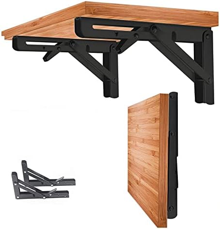 Folding Shelf Brackets 8 Inch, 2Pack Folding Drop-Leaf Table Worktop ...