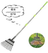 Amazon.com : Joyhalo Rake for Leaves Adjustable 65 Inch Long, 18 Inch ...