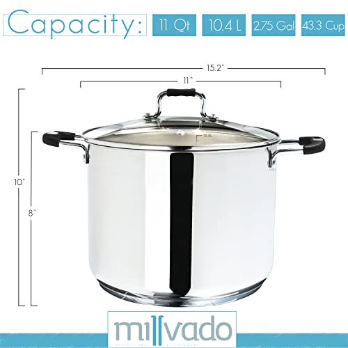 Snapklik.com : Stock Pot, Large Stainless Steel 11 Quart StockPot ...