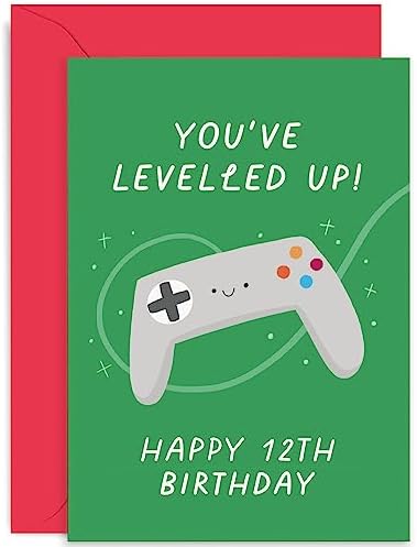 Amazon.com : Old English Co. Gamer Birthday Card for Him - 'Levelled ...