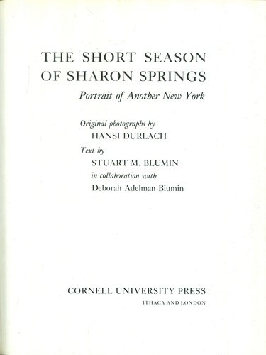 The Short Season of Sharon Springs: Portrait of Another New York ...