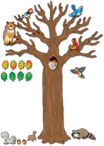 Amazon.com: 133 Pieces Classroom Tree Bulletin Board Set Fall Tree ...