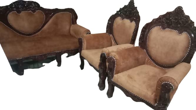 Sofa setty | Rose Wood | -3+1+1- | rajdhani Model | Pack (1) : Amazon ...