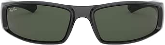 Amazon.com: Ray-Ban Unisex Rb4335 Rectangular Sunglasses, Black/Dark ...