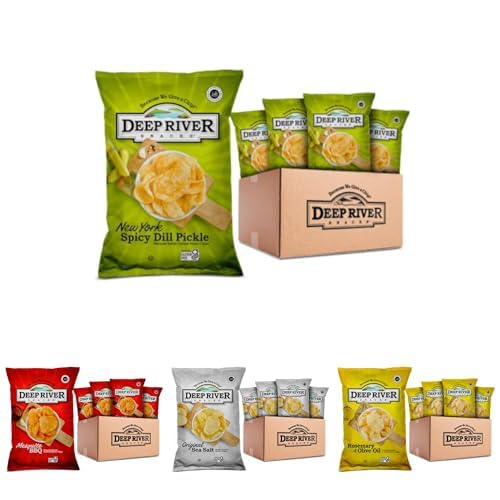Amazon.com: Deep River Snacks Kettle Cooked Potato Chips Bundle – Spicy ...