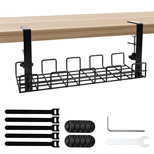 Under Desk Cable Organizer for Wire Management Cable Management Tray ...