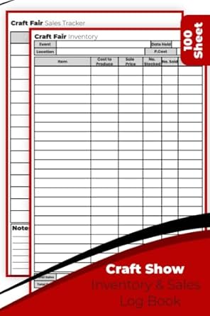 Craft Show Inventory & Sales Log Book: Perfect For crafters and ...
