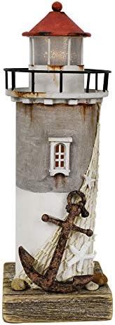 Amazon.com: Morning View Wooden Lighthouse Decoration Nautical Decor ...