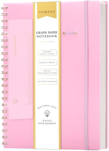 Amazon.com : Yoment Graph Paper Notebook Spiral Notebook 8.5 x 11 A4 ...