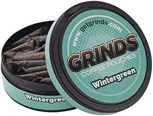Grinds Coffee Pouches | 3 Cans of Wintergreen | Tobacco Free, Nicotine ...